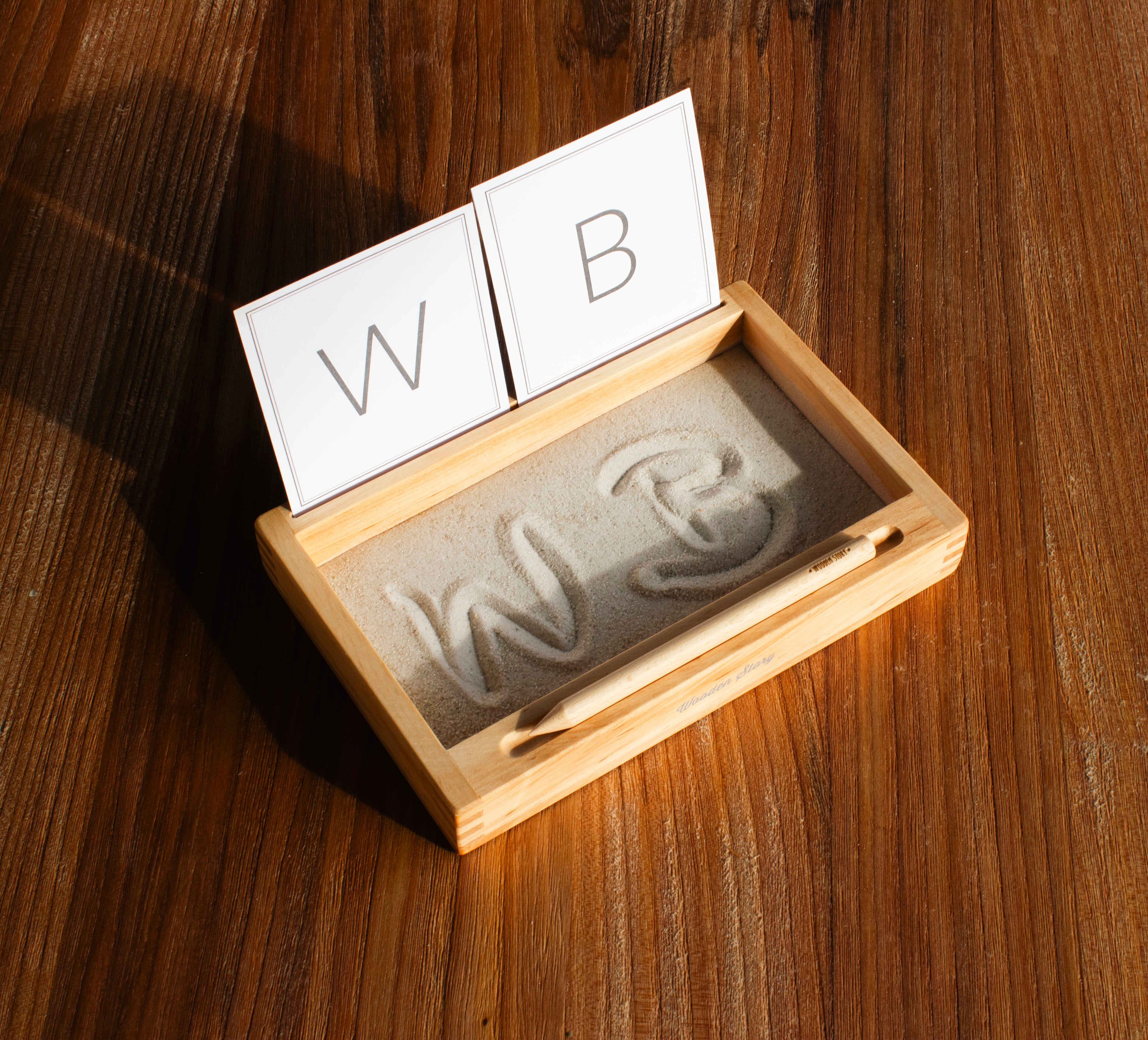Wooden Story Stand Writing Tray +Card Holder - Sensory Toy – Peony ...